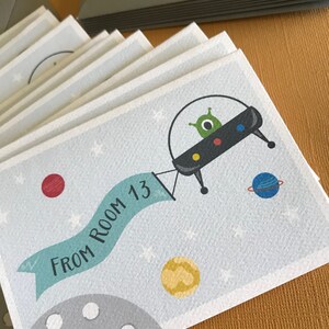Aliens and Space- Set of Personalized Stationery, Classroom Thank You ...