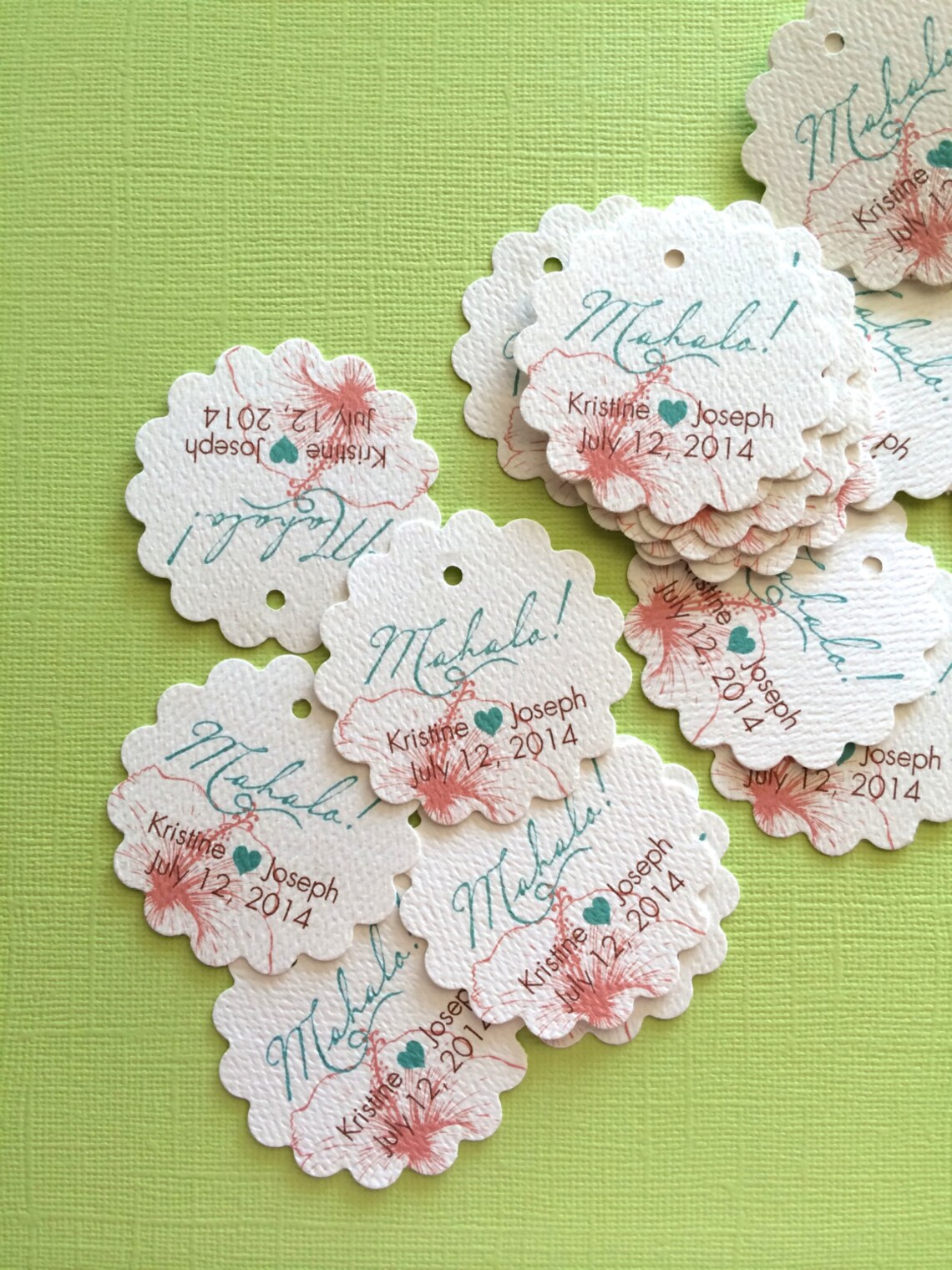 Hawaiian Party Favor Tags Custom Tags Reception Favors - Etsy