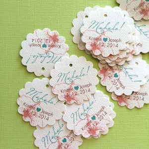 Hawaiian Party Favor Tags, Custom Tags, Reception Favors, Bridal Shower ...