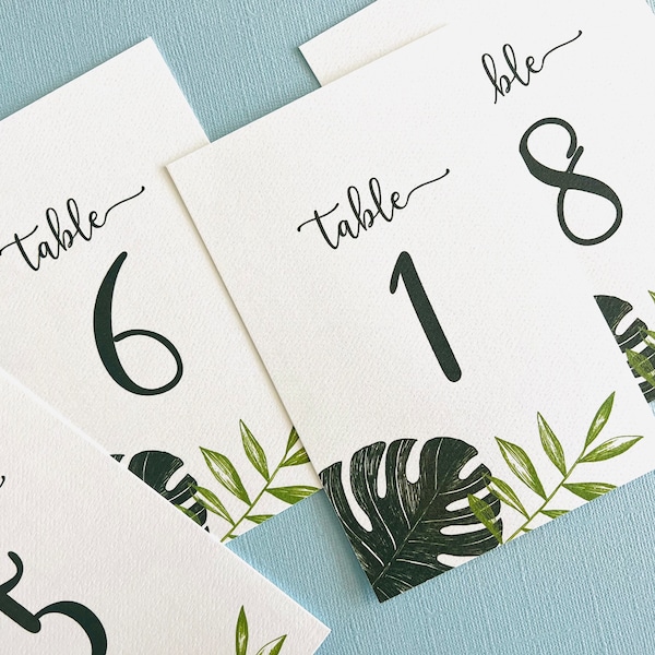 Table Numbers Wedding Tropical - Etsy