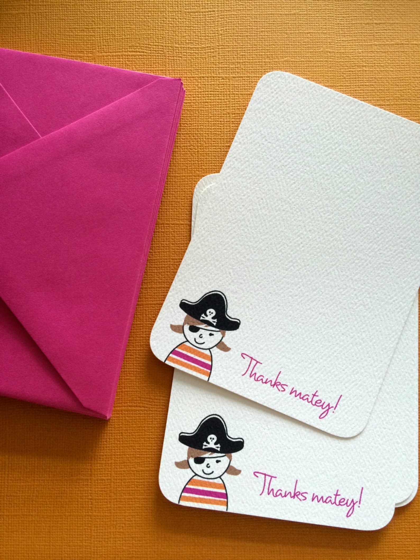 LIMITED Thanks Matey Pirate Girl Thank You Cards Set of 8 | Etsy
