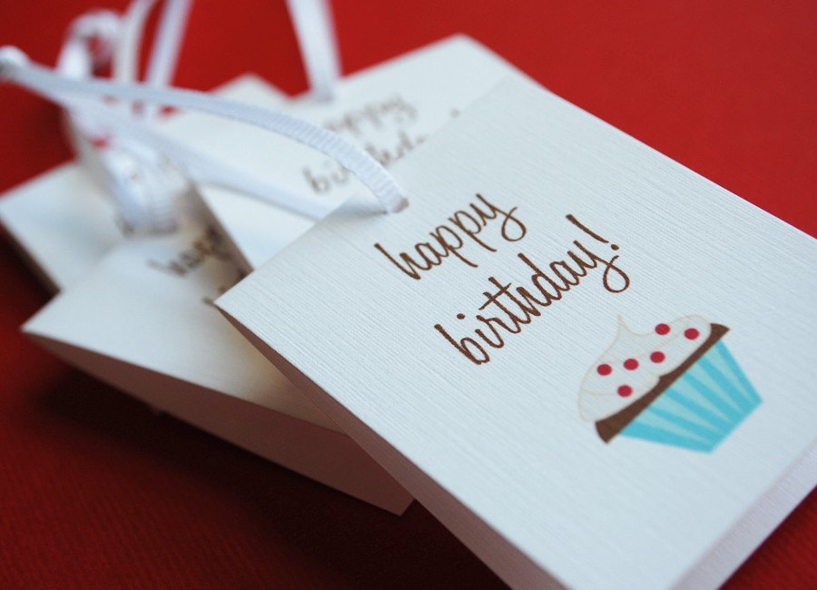 Birthday Cupcakes set of 8 gift tags | Etsy