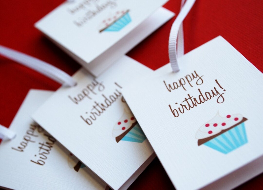 Birthday Cupcakes- Set of 8 Gift Tags - Etsy