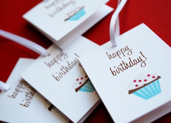 Birthday Cupcakes Set of 8 Gift Tags | Etsy