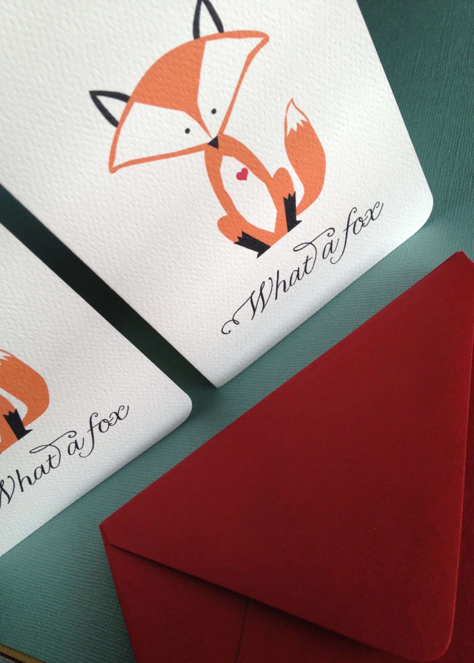 What a Fox- Set of 6 Valentine Greeting Cards, Hearts, Love, Galentines ...