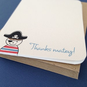 Thanks Matey, Pirate Thank You Cards, Birthday Party, Kids Birthday ...