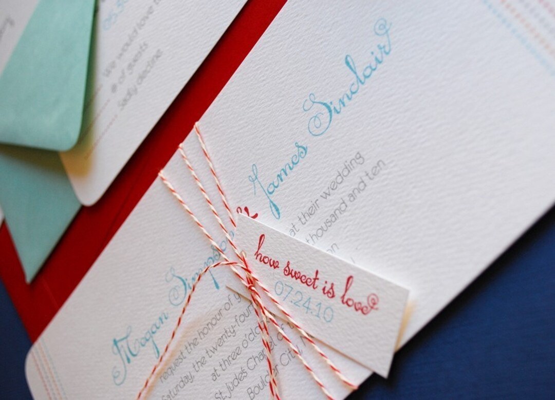 How Sweet is Love- Invitation Sample, Invitation Set, Modern Design ...