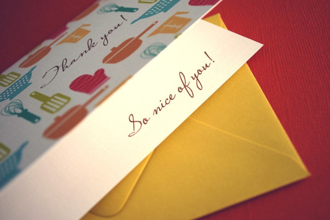 Thank You- so Nice of You, Kitchen Tools, Set of Cards, Bridal Shower ...