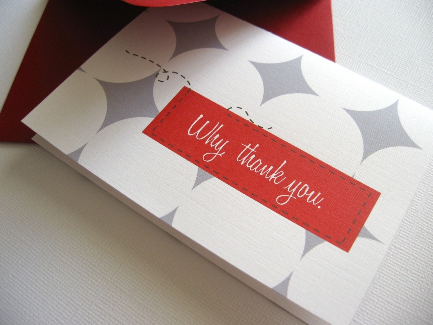 Why Thank You red set of 6 | Etsy