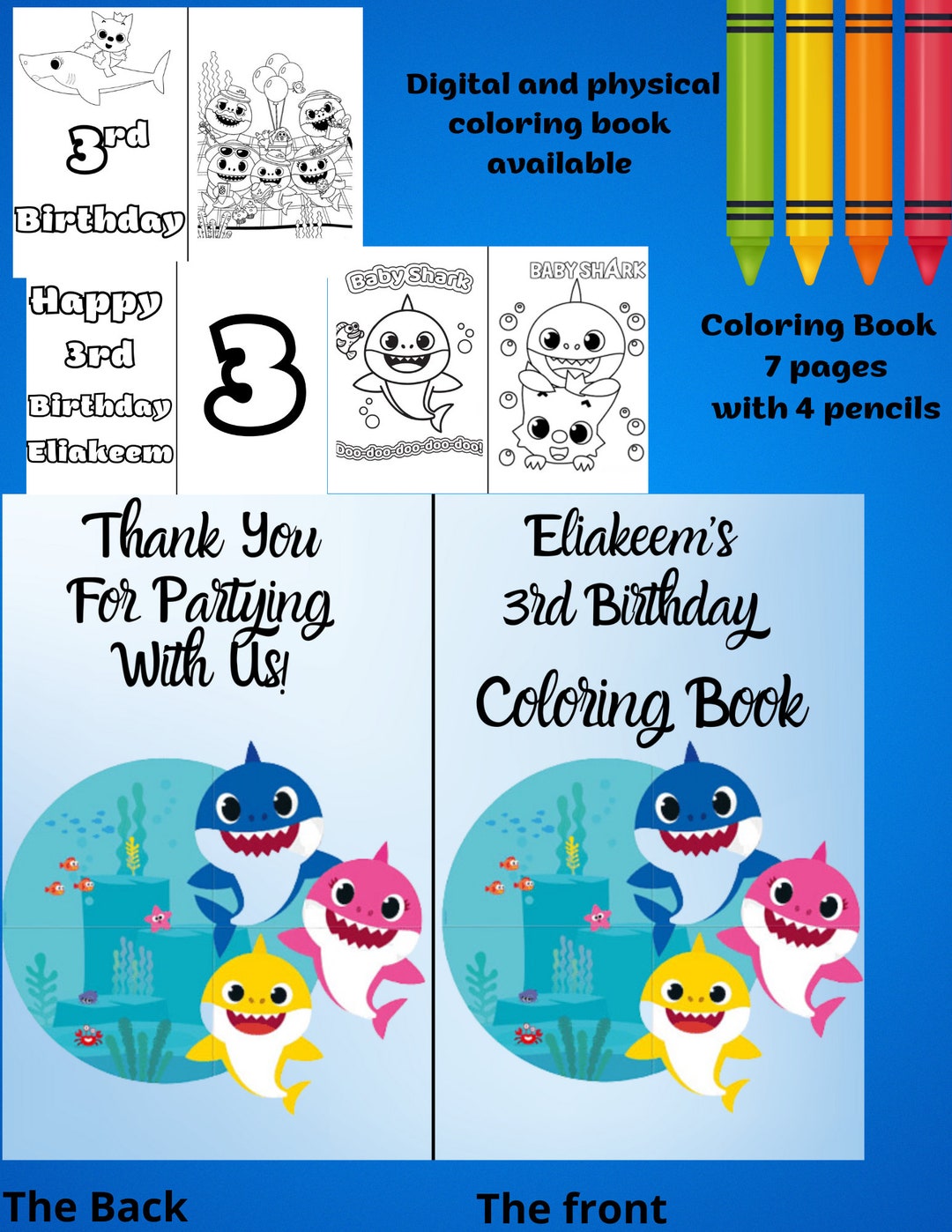 Coloring Book Baby Shark French AND ENGLISH Available - Etsy