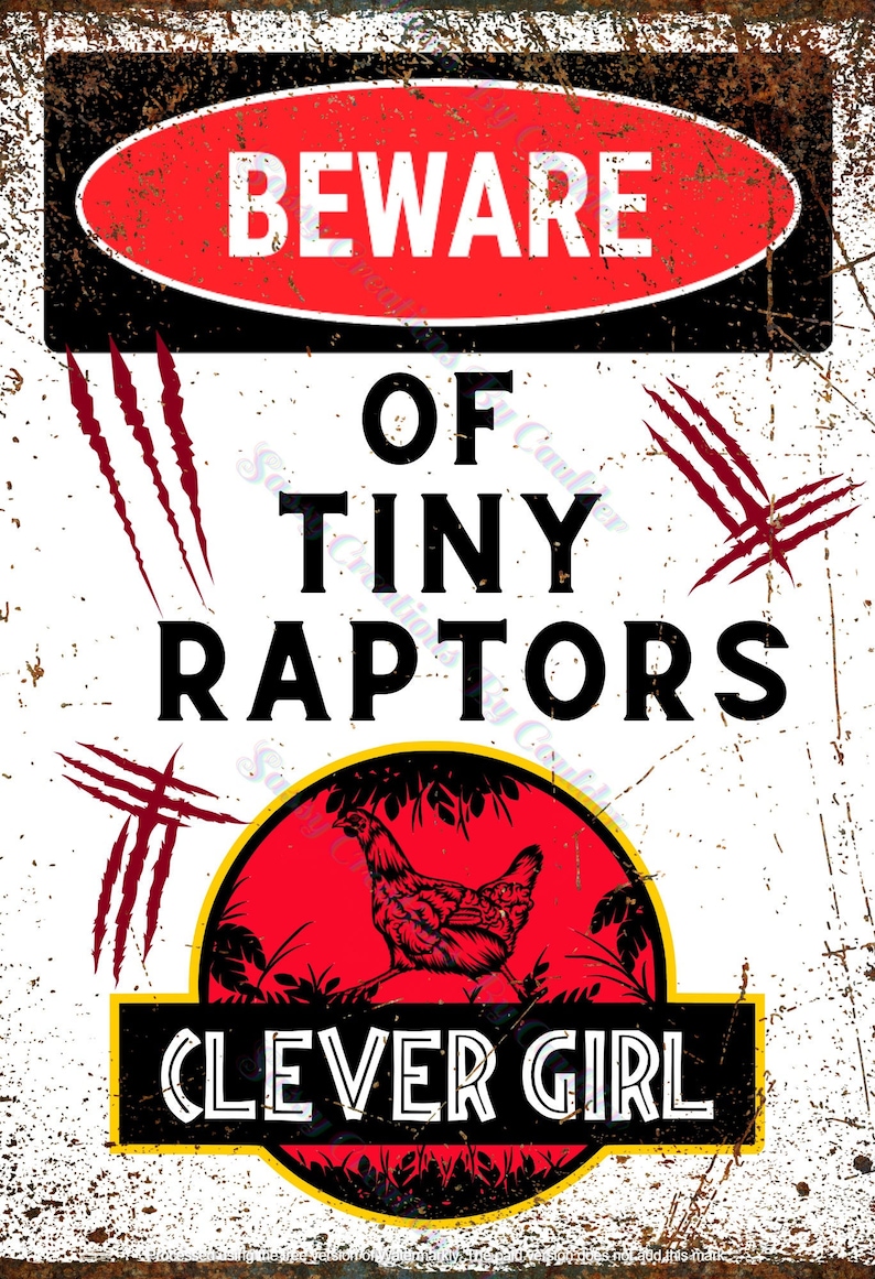 Beware of Tiny Raptors Sign SVG - Etsy
