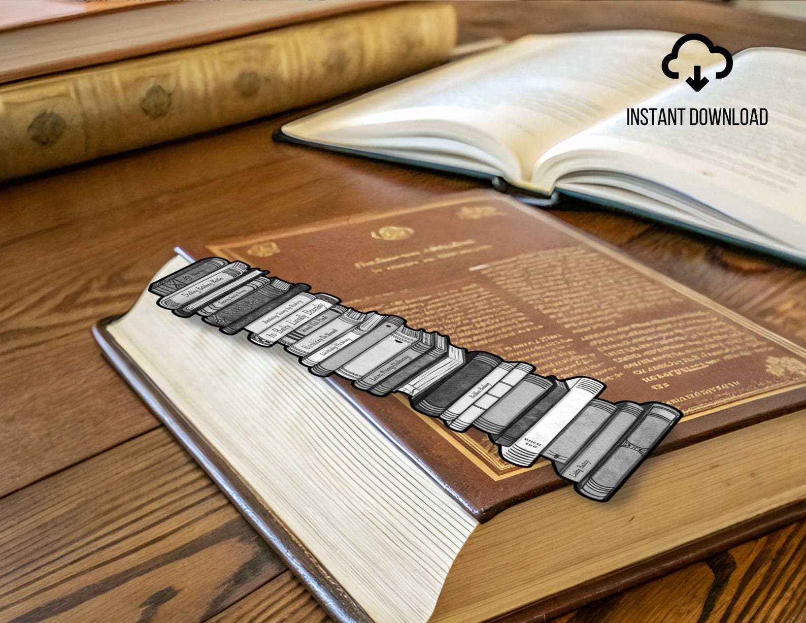 Stacked Books Printable Bookmarks: Fussy Cuts Gift (digital Download ...