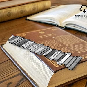 Stacked Books Printable Bookmarks: Fussy Cuts Gift (digital Download ...