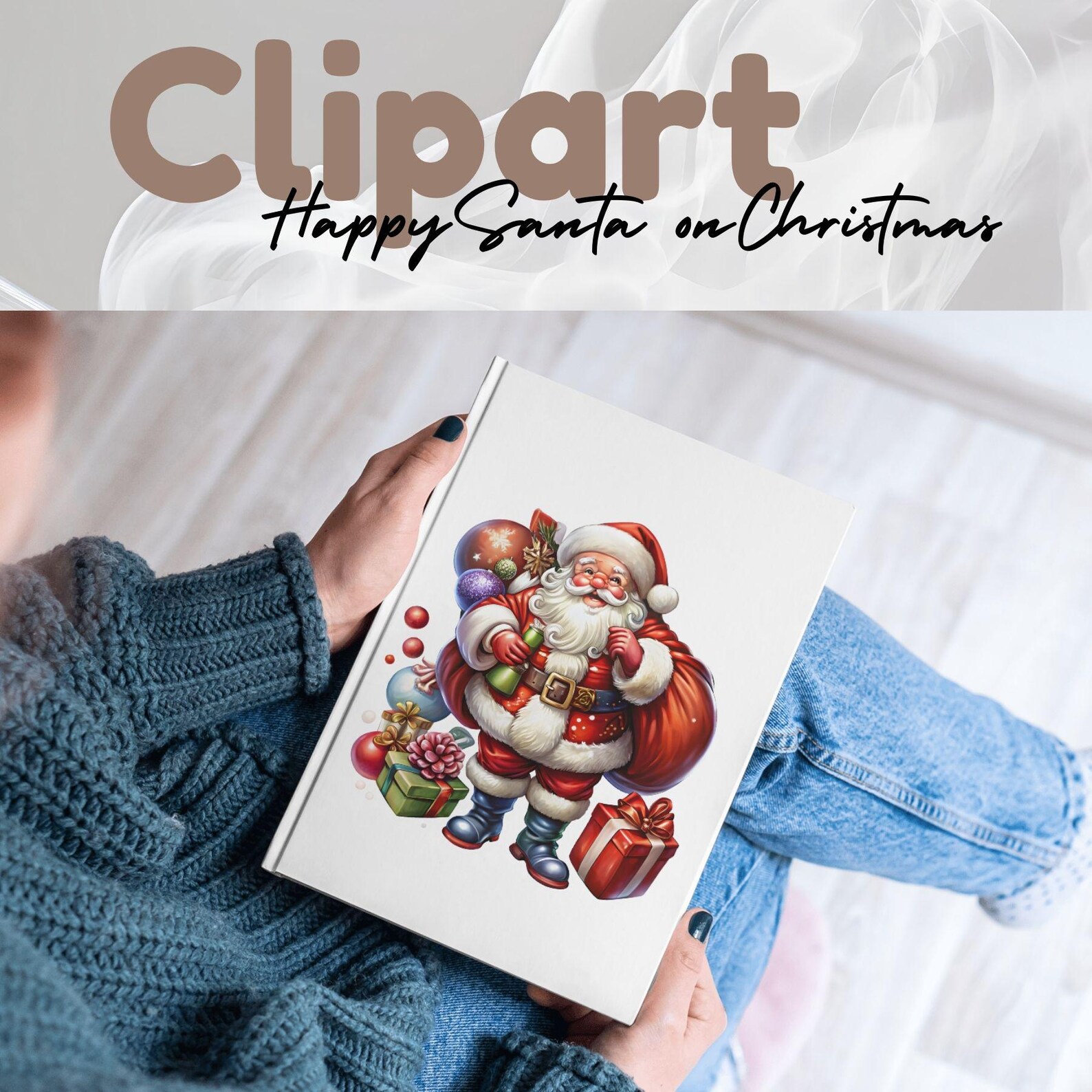 Happy Santa Claus Clipart: 30 Festive PNG Images (digital Download) - Etsy