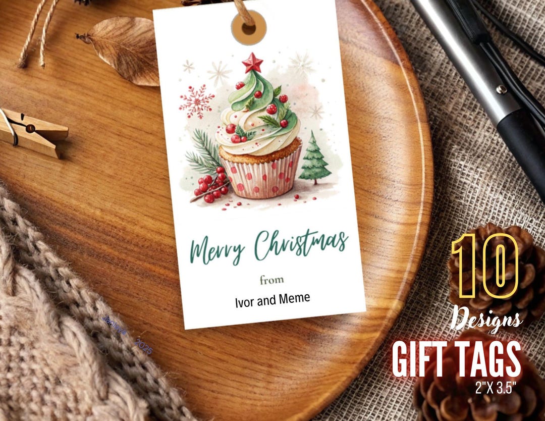 Fillable Christmas Favor Tags Christmas Cupcakes Gift Tags Printable ...