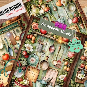 Old English Style Kitchen, Digital Scrapbook Papers, Lined Journal ...