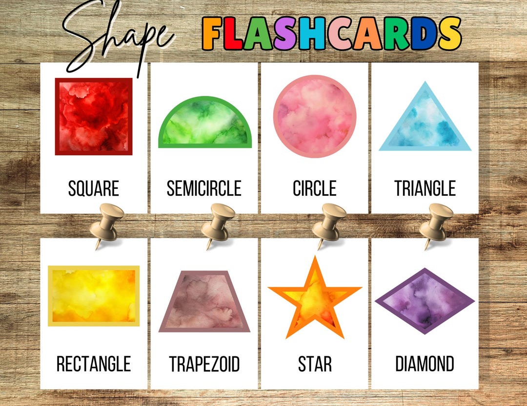 Shapes Flashcards, Geometric Shapes Flash Cards, Montessori Materials ...