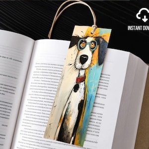 Funny Dogs Printable Bookmarks: Animal Art, Fussy Cuts (digital ...