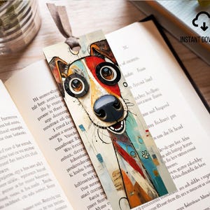 Funny Dogs Printable Bookmarks: Animal Art, Fussy Cuts (digital ...