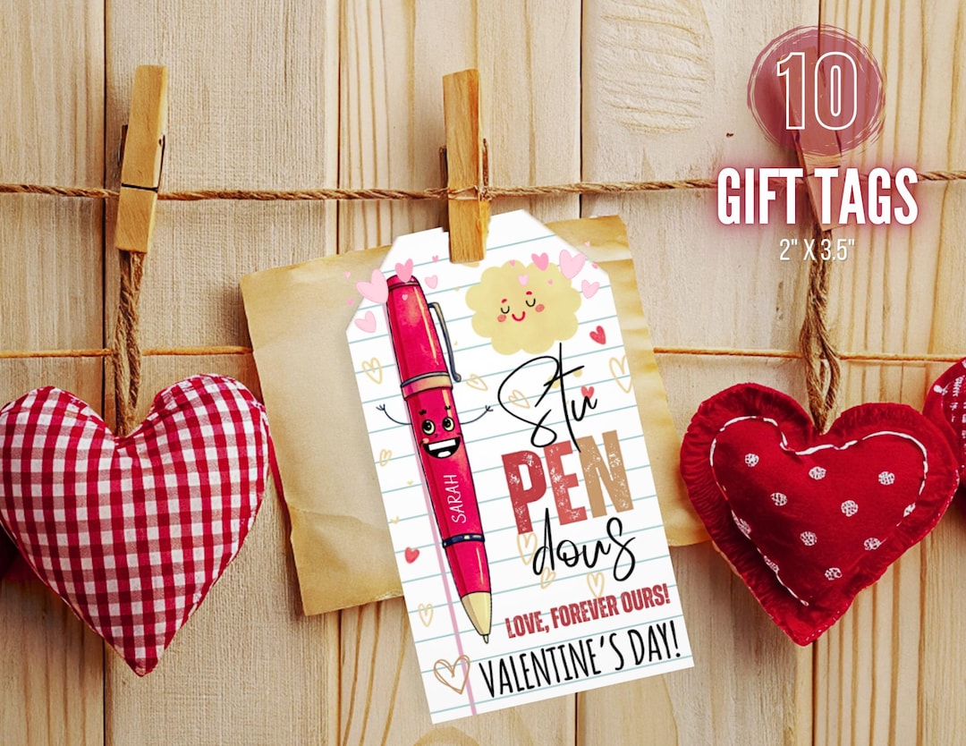Stupendous Valentine's Day Gift Tag Template, Printable Pen Valentine ...
