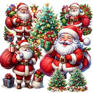 Happy Santa Claus Clipart, Christmas Santa Clipart, Fantasy Clipart ...