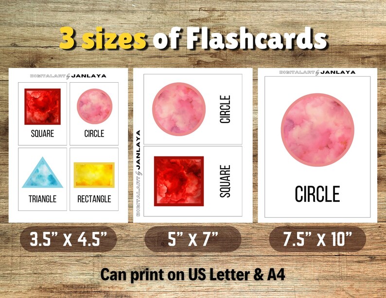 Shapes Flashcards, Geometric Shapes Flash Cards, Montessori Materials ...