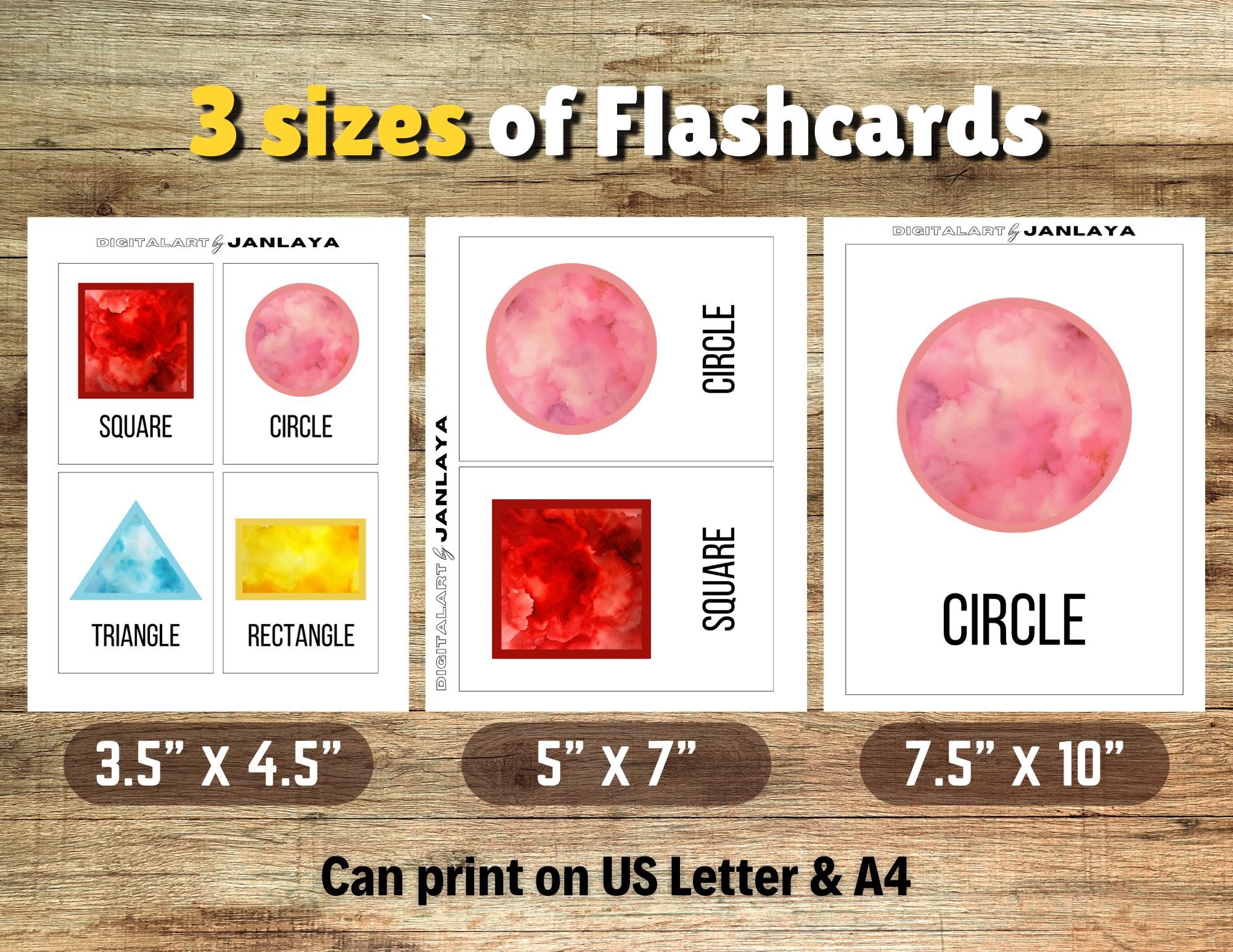 Shapes Flashcards, Geometric Shapes Flash Cards, Montessori Materials ...