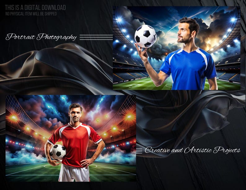 Soccer Stadium Lighting Digital Backdrop: Sports Photo Backgrounds ...