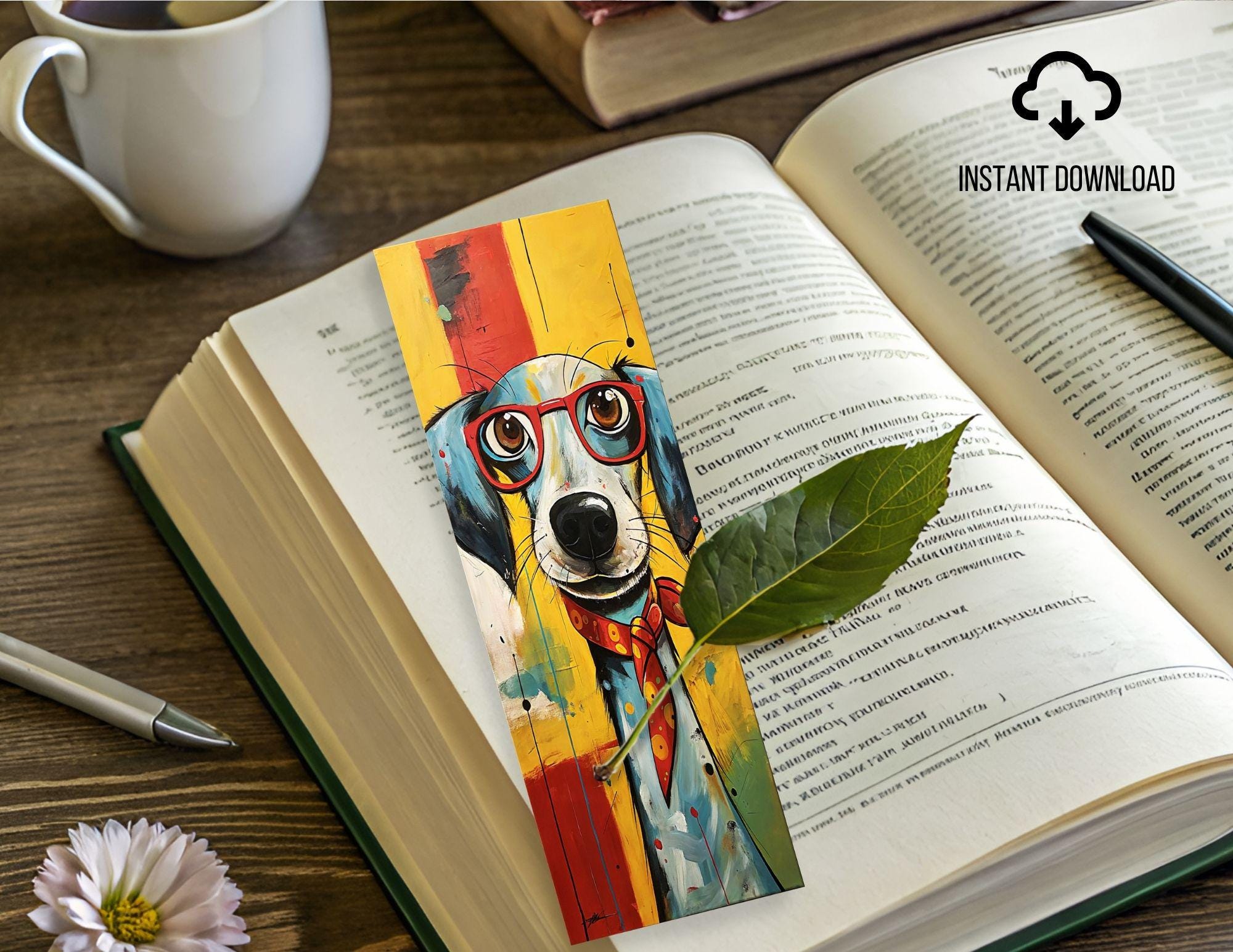 Funny Dogs Printable Bookmarks: Animal Art, Fussy Cuts (digital ...