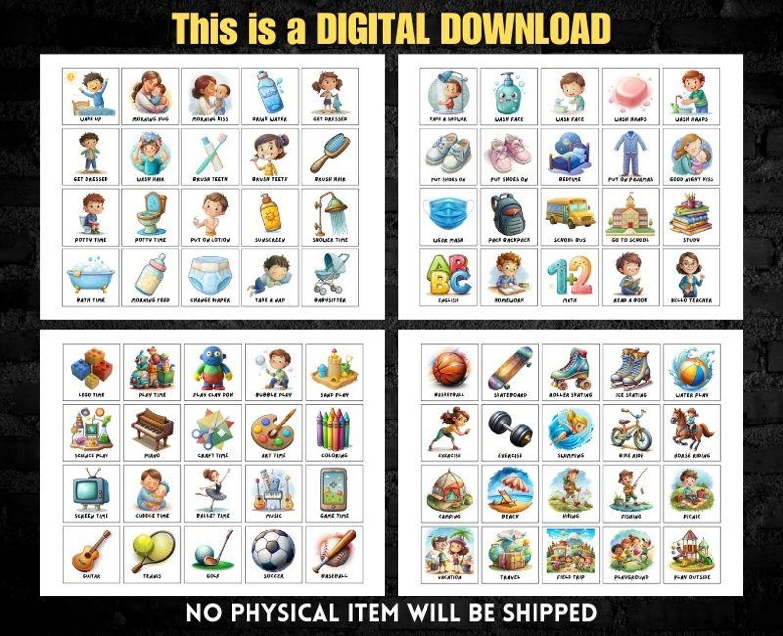 Toddler Daily Routine Cards: Visual Schedule, Rhythm Chart (digital ...