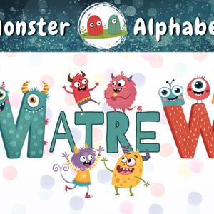 Monster Alphabet Clipart, Monster Letters PNG, Monster Uppercase Number ...