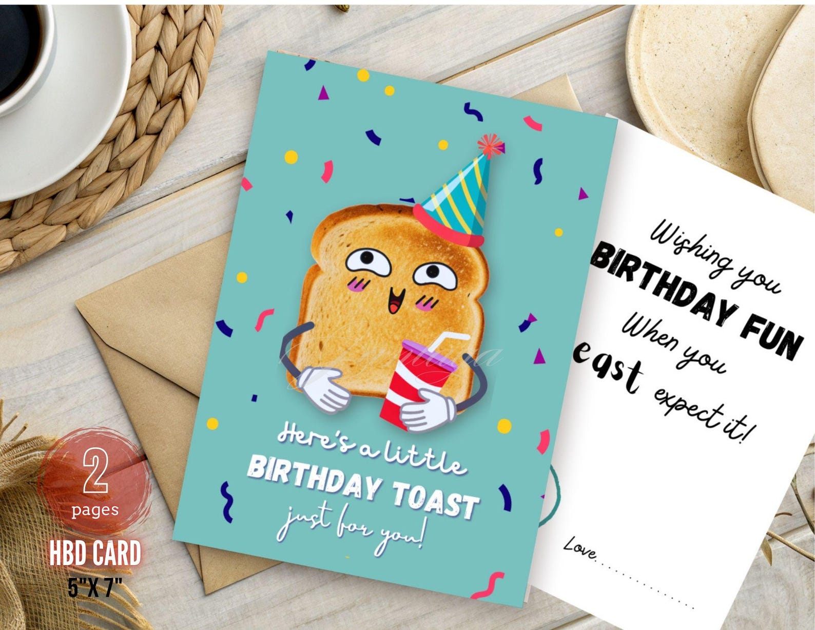 Toast Birthday Card: Printable Celebration (digital Download) - Etsy