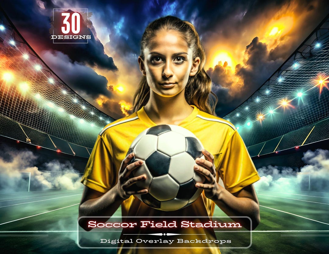 Soccer Stadium Lighting Digital Backdrop: Sports Photo Backgrounds ...