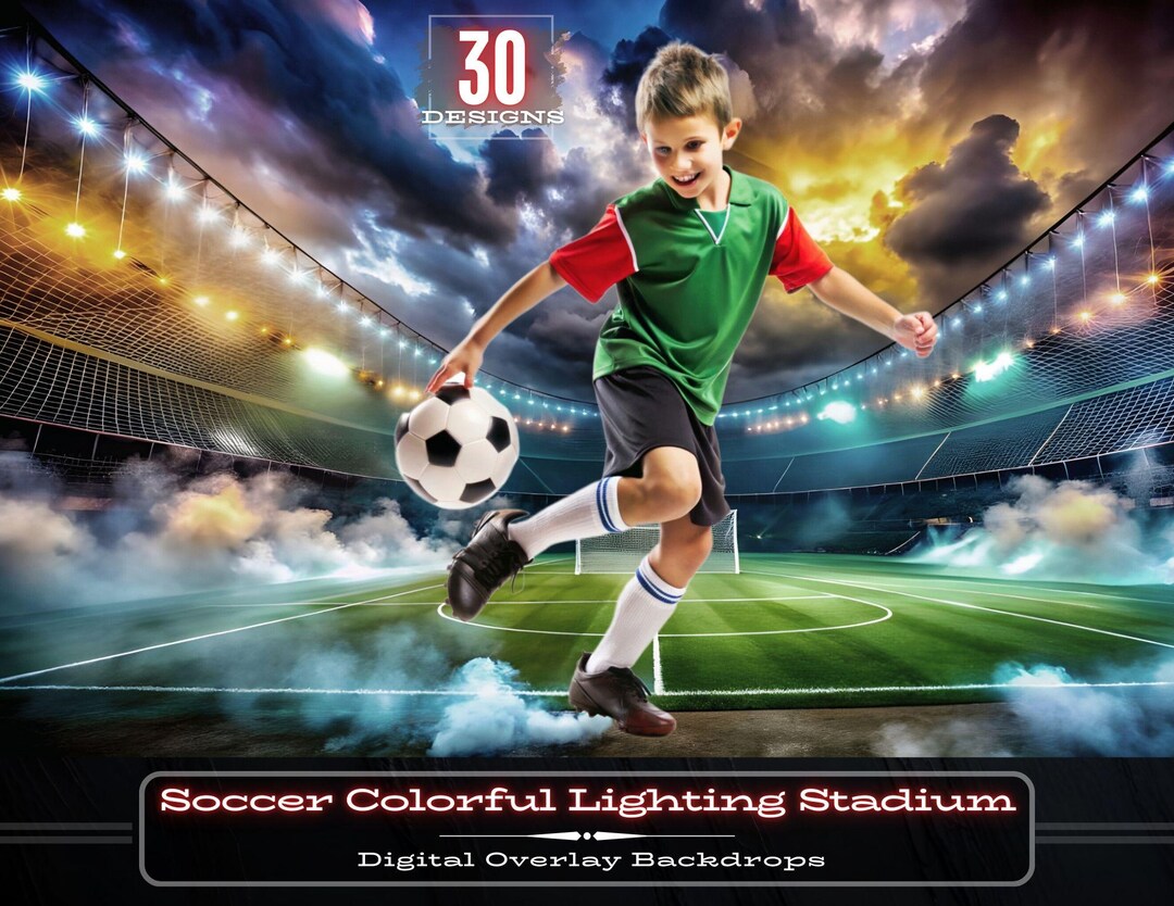 Soccer Stadium Lighting Digital Backdrop for Sports Photo Backgrounds ...