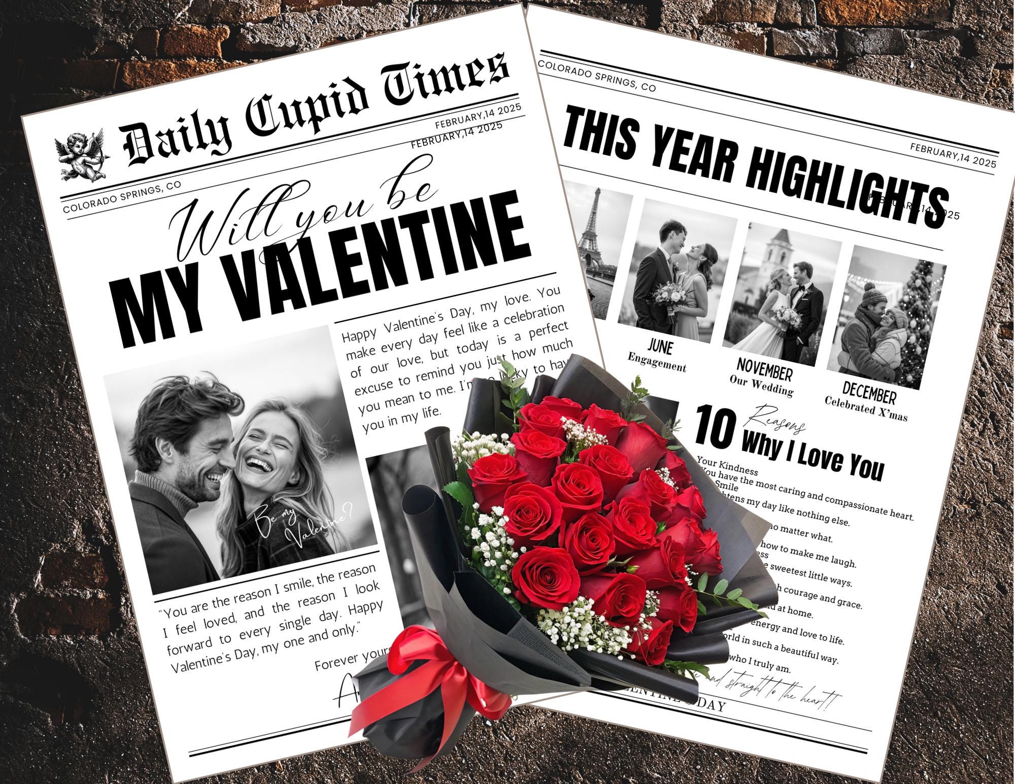 Editable Canva Valentine's Day Newspaper Template (digital Download) - Etsy