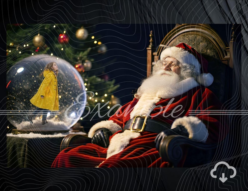 Santa's Snow Globe Christmas Digital Backdrop: Holiday Photography ...