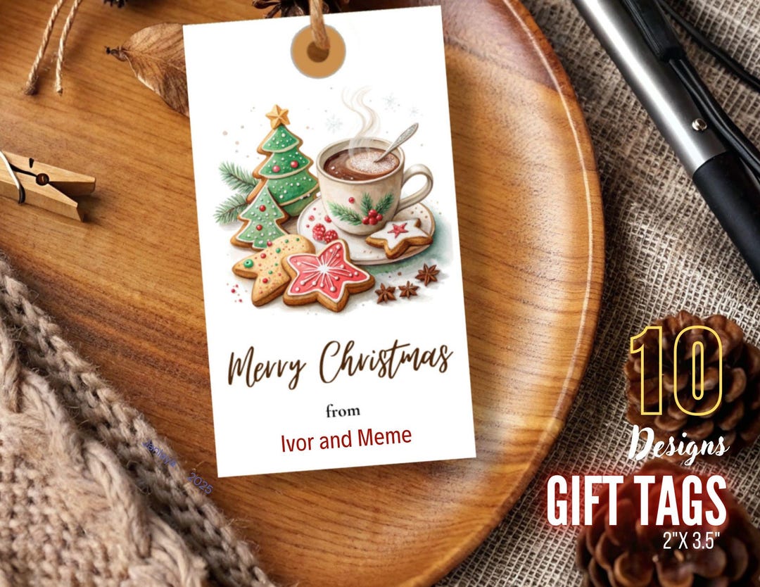 Fillable Christmas Favor Tags Christmas Hot Chocolate Gift Tags ...