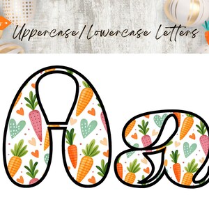 Easter Alphabet Clipart, Easter Letters PNG, Easter Uppercase Lowercase ...