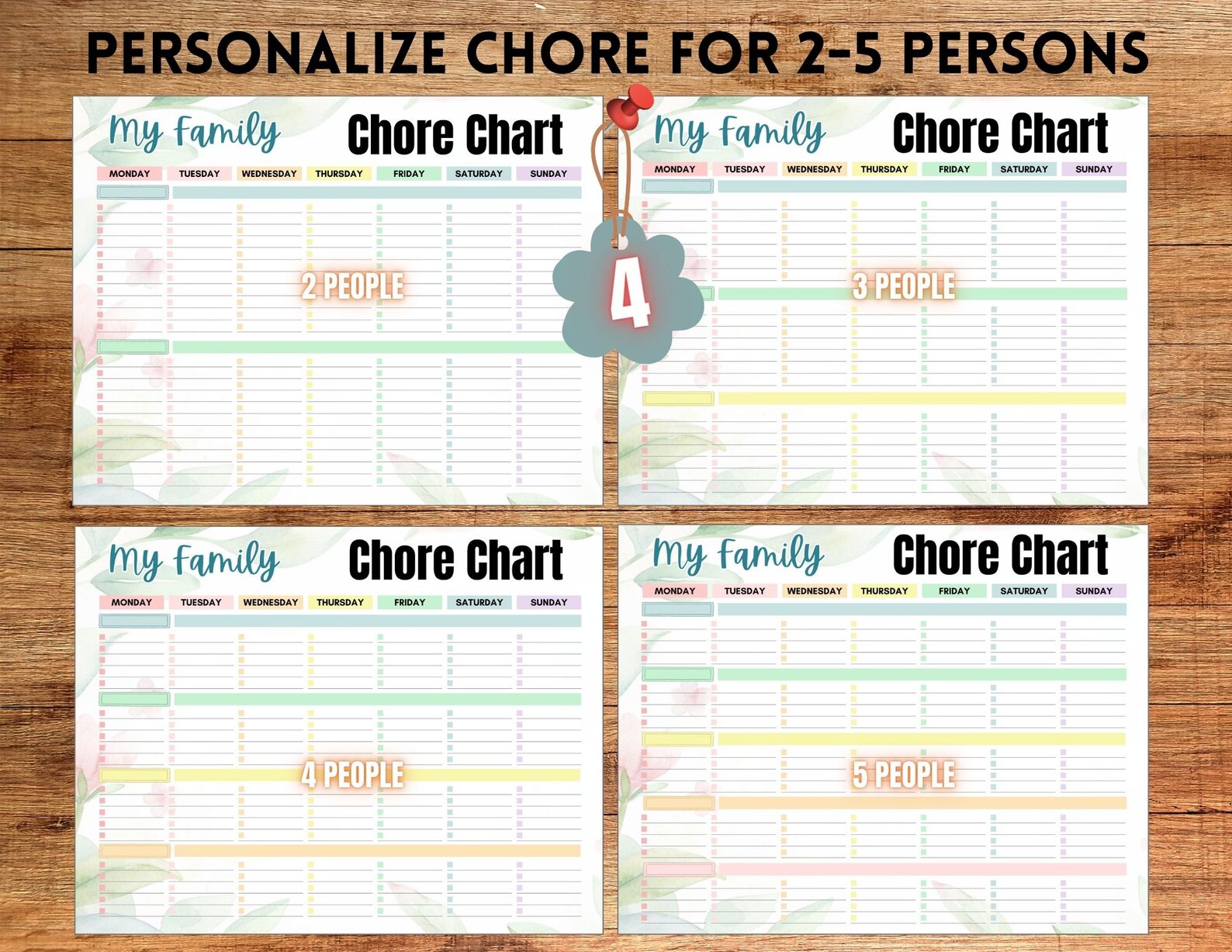 Family Chore Chart Fillable | Printable Weekly Chore List | Dad Mom ...