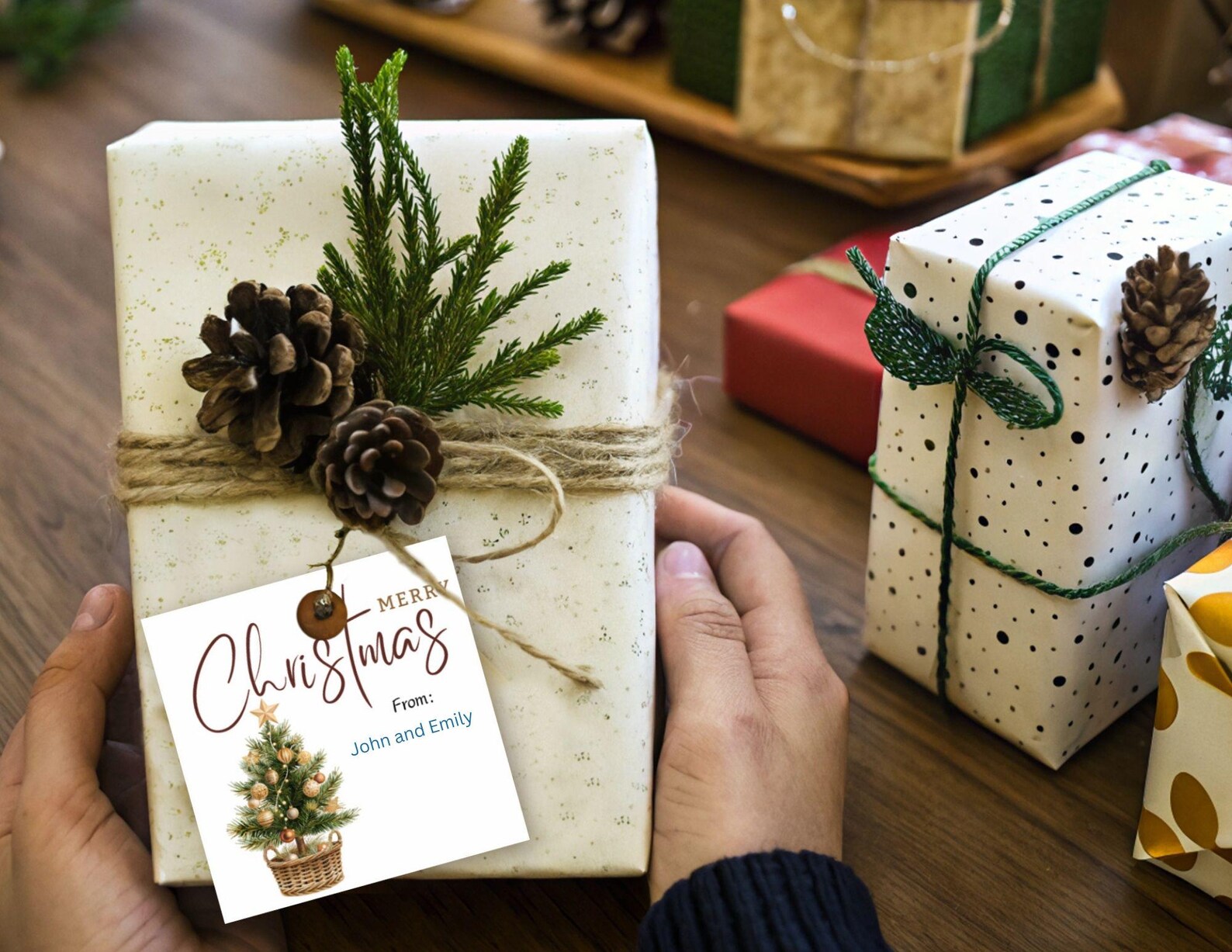 Merry Christmas Gift Tag Printable, Printable Christmas Gift Tag ...