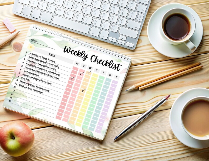 Editable Weekly Checklist | Printable Weekly to Do List | Checklist ...
