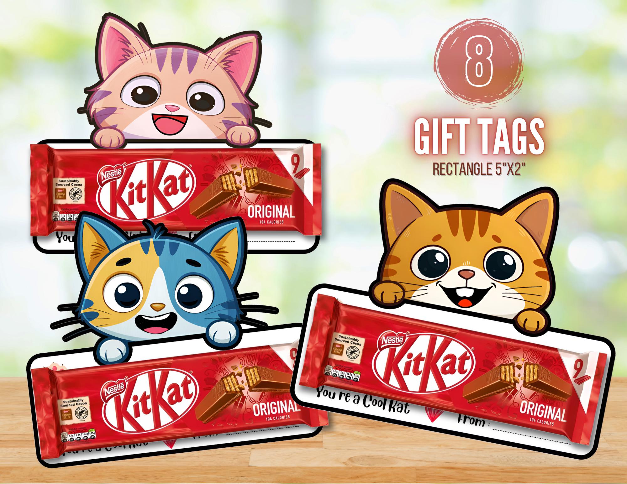Fillable Classroom Valentine Favor for Kids, Funny Kitkat Chocolate ...