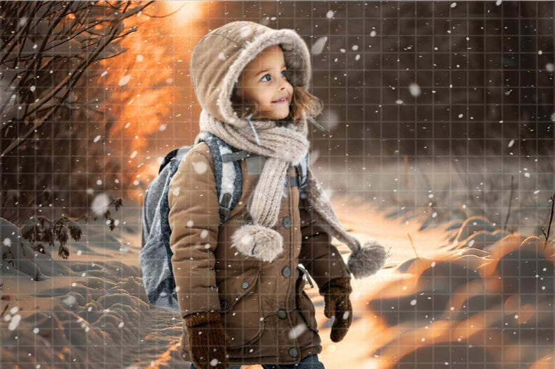 Snow Path Digital Backdrop, Warm Winter Digital Background, Snow Path ...