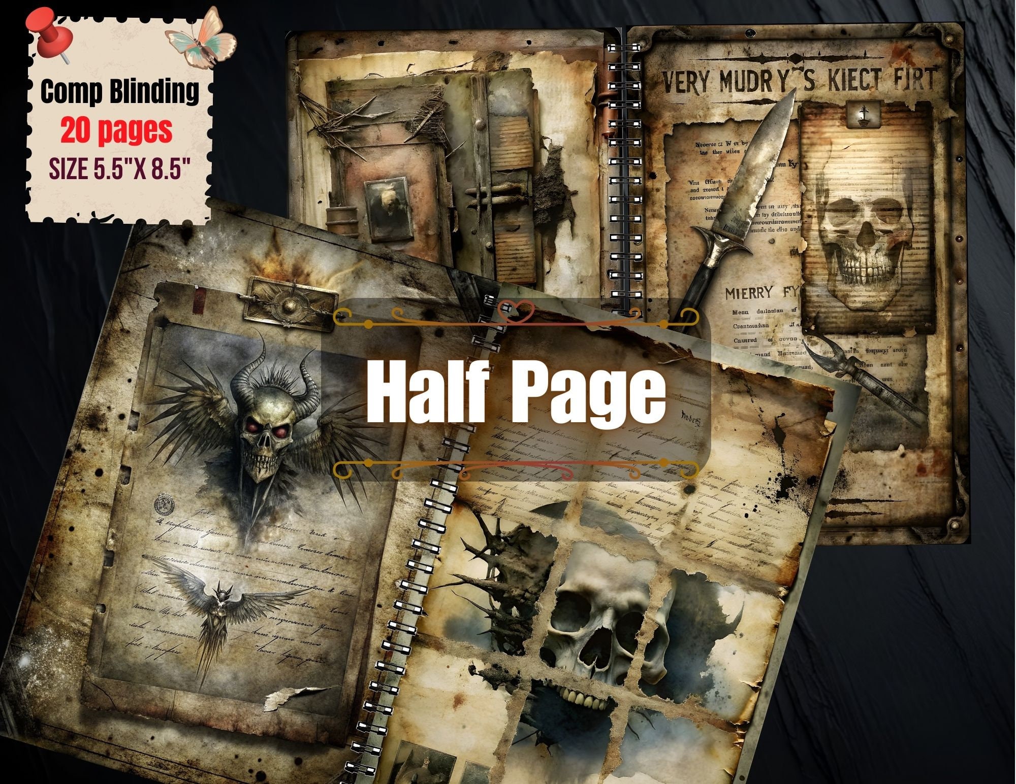 Junk Journal, Scary Scenes, Junk Journal Pages, Lined Journal, Junk ...