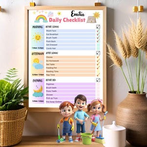 Kids Daily School Checklist, 3 Layouts Daily Checklist Chart, to Do ...