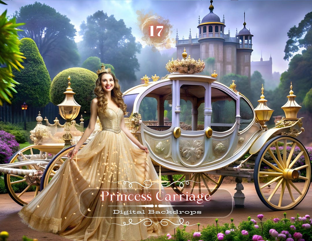 Princess Backdrop Princess Carriage Digital Backgrounds Maternity ...