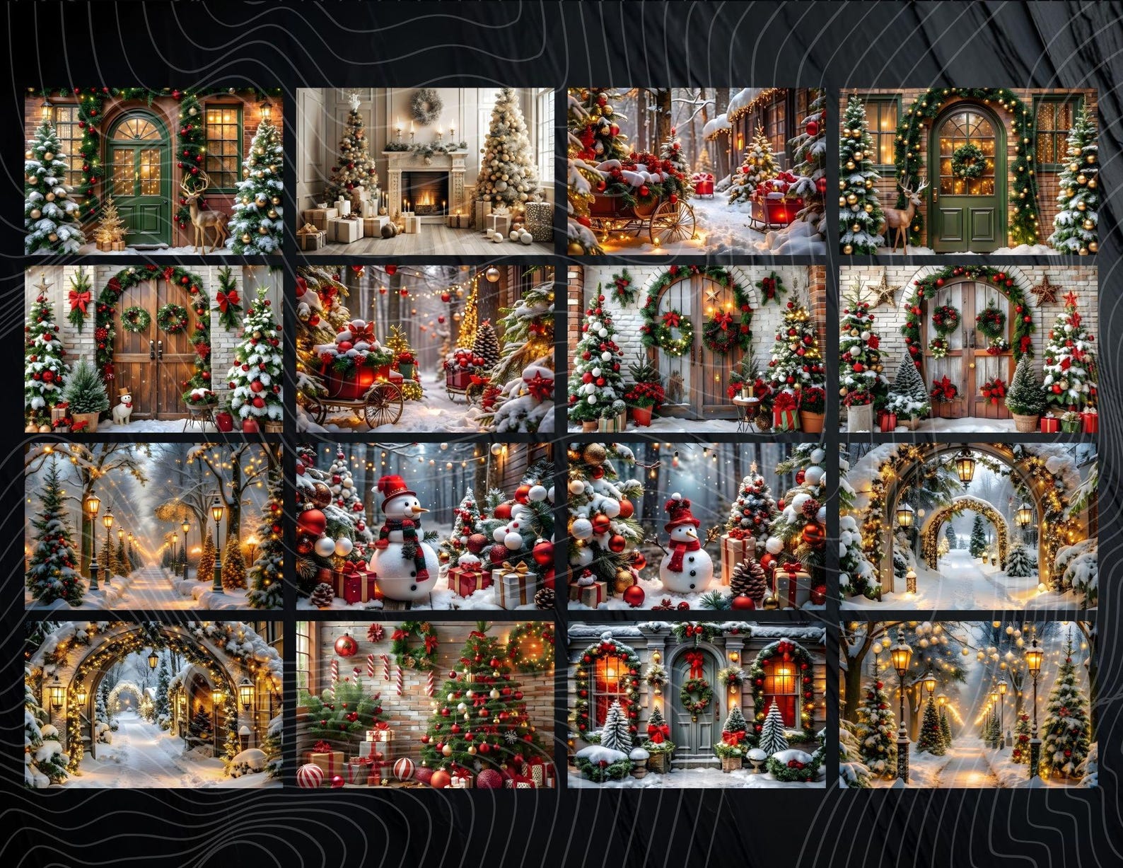 73 Christmas Digital Backdrops Festive Holiday Background for Photoshop ...