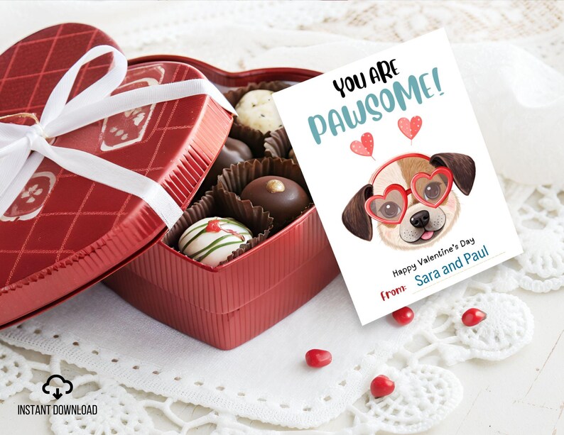 PDF Fillable Dog-a Valentine's Day Cards, Classroom Valentine's Day ...