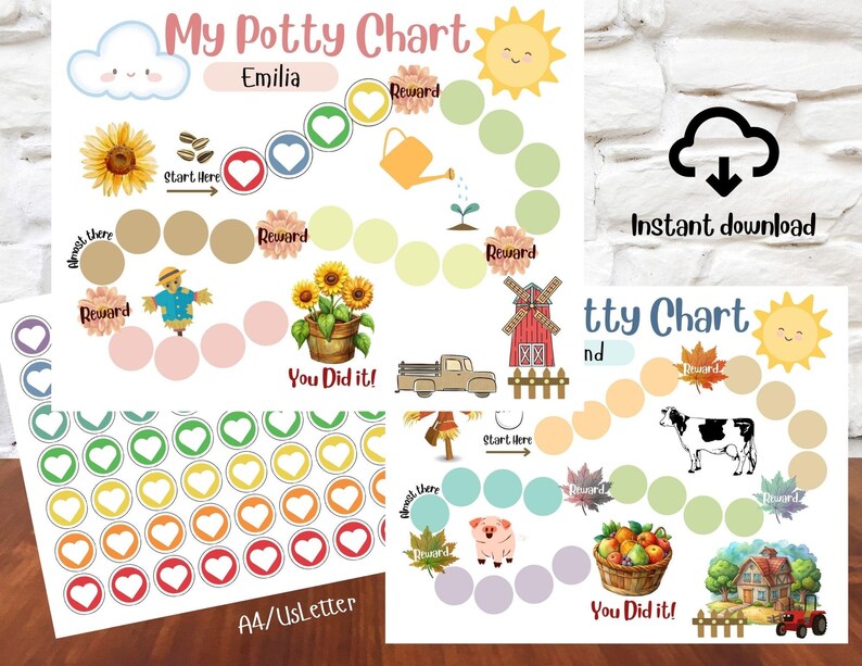 Construction Potty Training Chart: Reward System for Boys (PDF) - Etsy