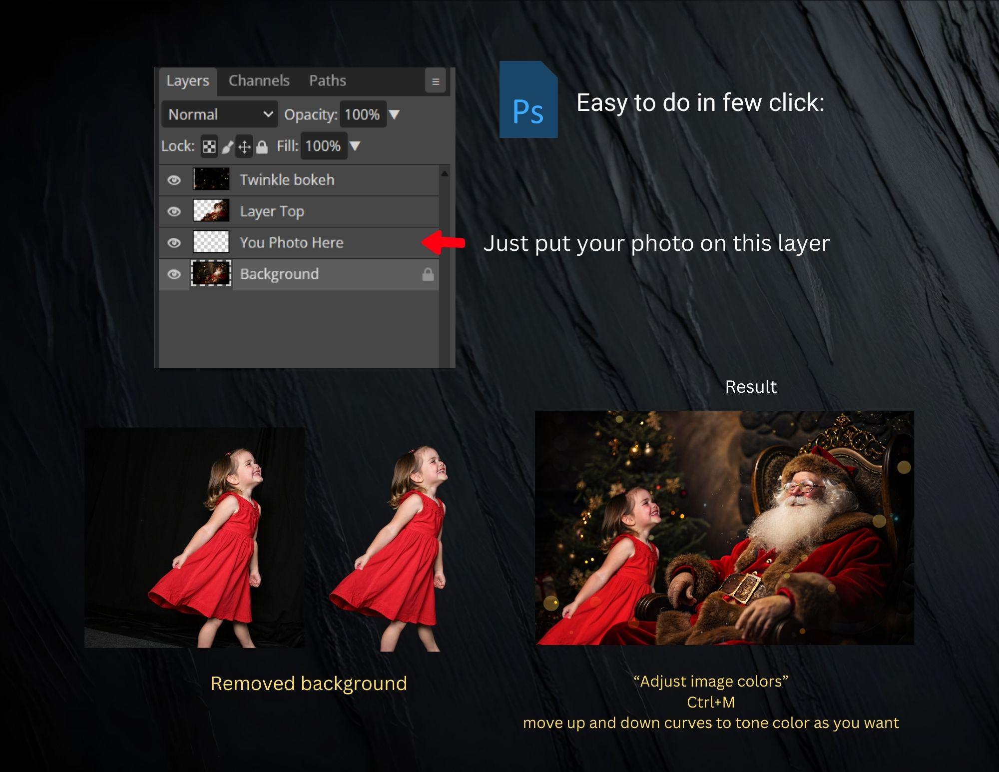 PSD Santa Chilling on Couch, Christmas Background Overlay Digital ...
